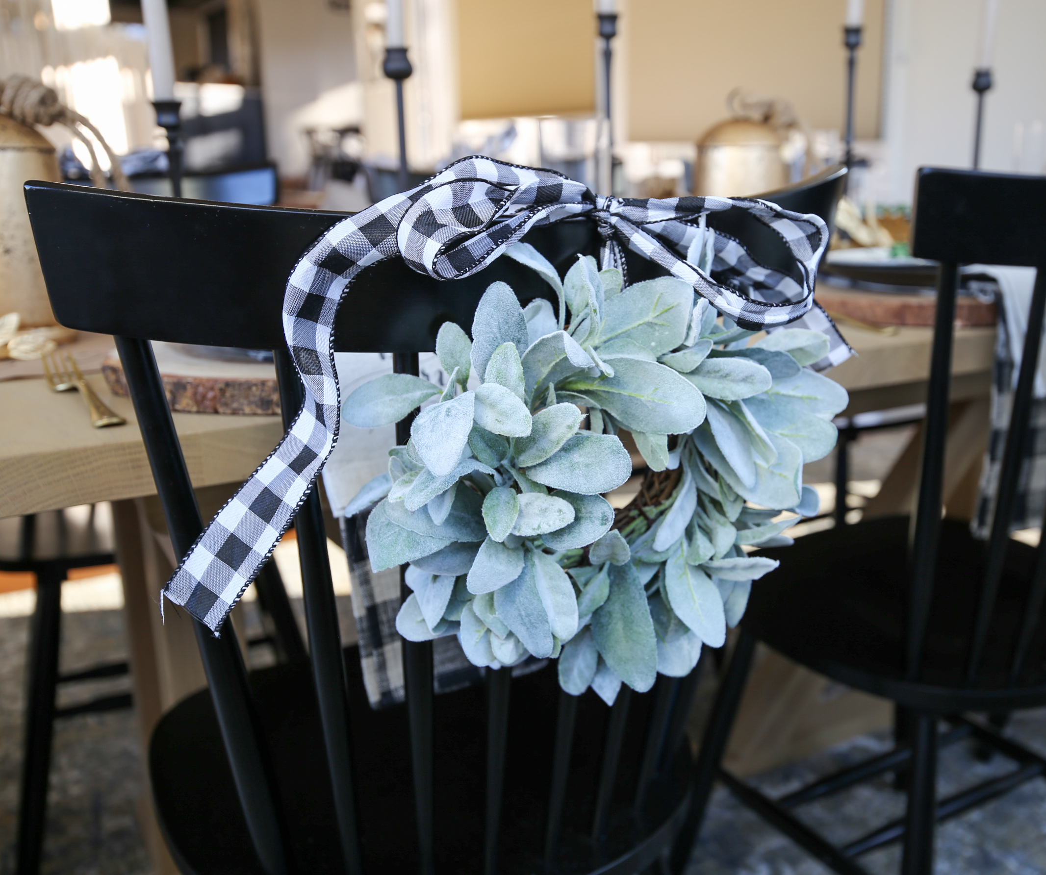 Country Christmas Tablescape \ Black & Gold - SBK Living