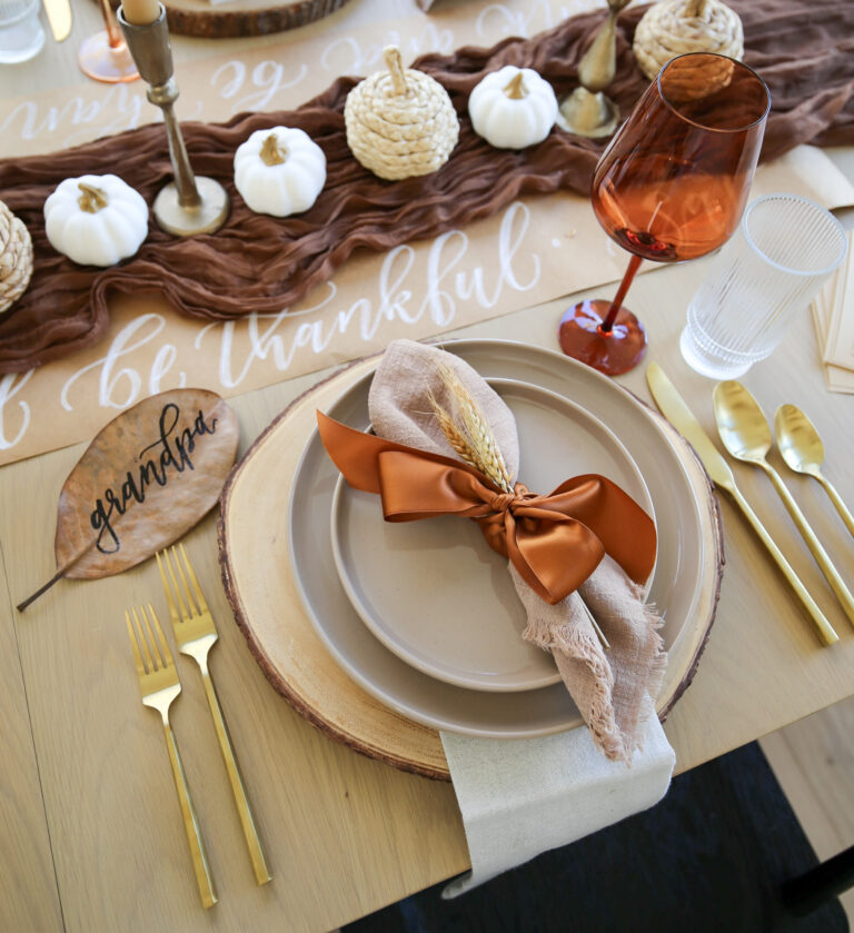 Brown & Amber Thanksgiving Table - SBK Living